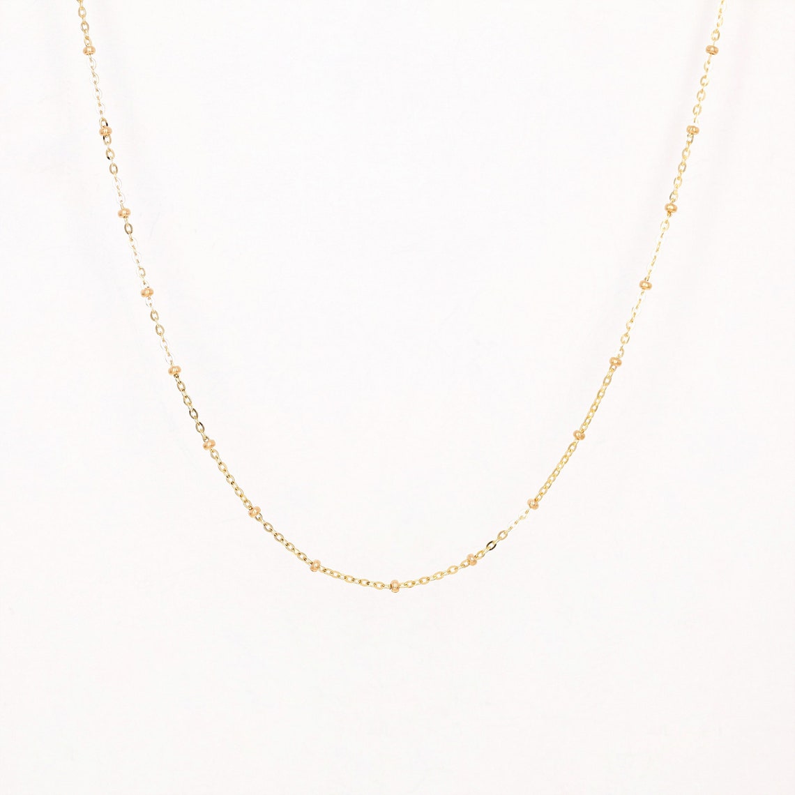 Bead Chain Necklace, Rolo Chain With Bead Link Necklace, Bead Chain ...