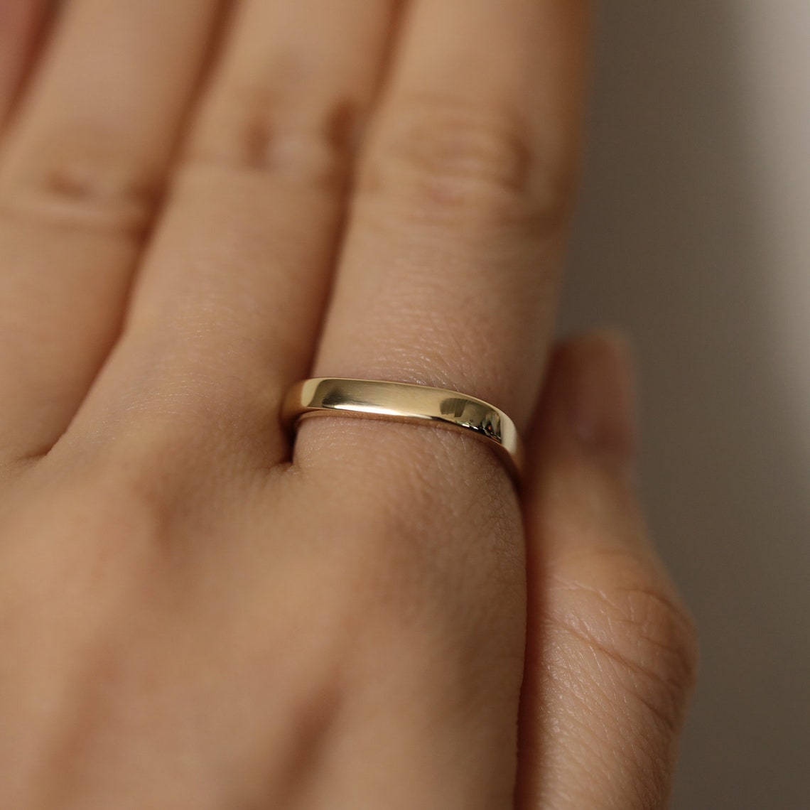 Square Gold Ring 14k Solid Gold Ring Square Shaped Ring 3mm - Etsy