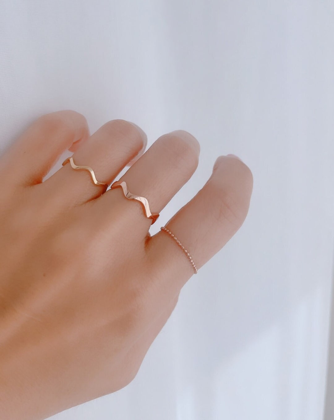 Flat Wave Ring, Zig Zag Ring, Minimalist Wave Ring, 14K Gold Thin Wavy Ring, Stacking Ring ...