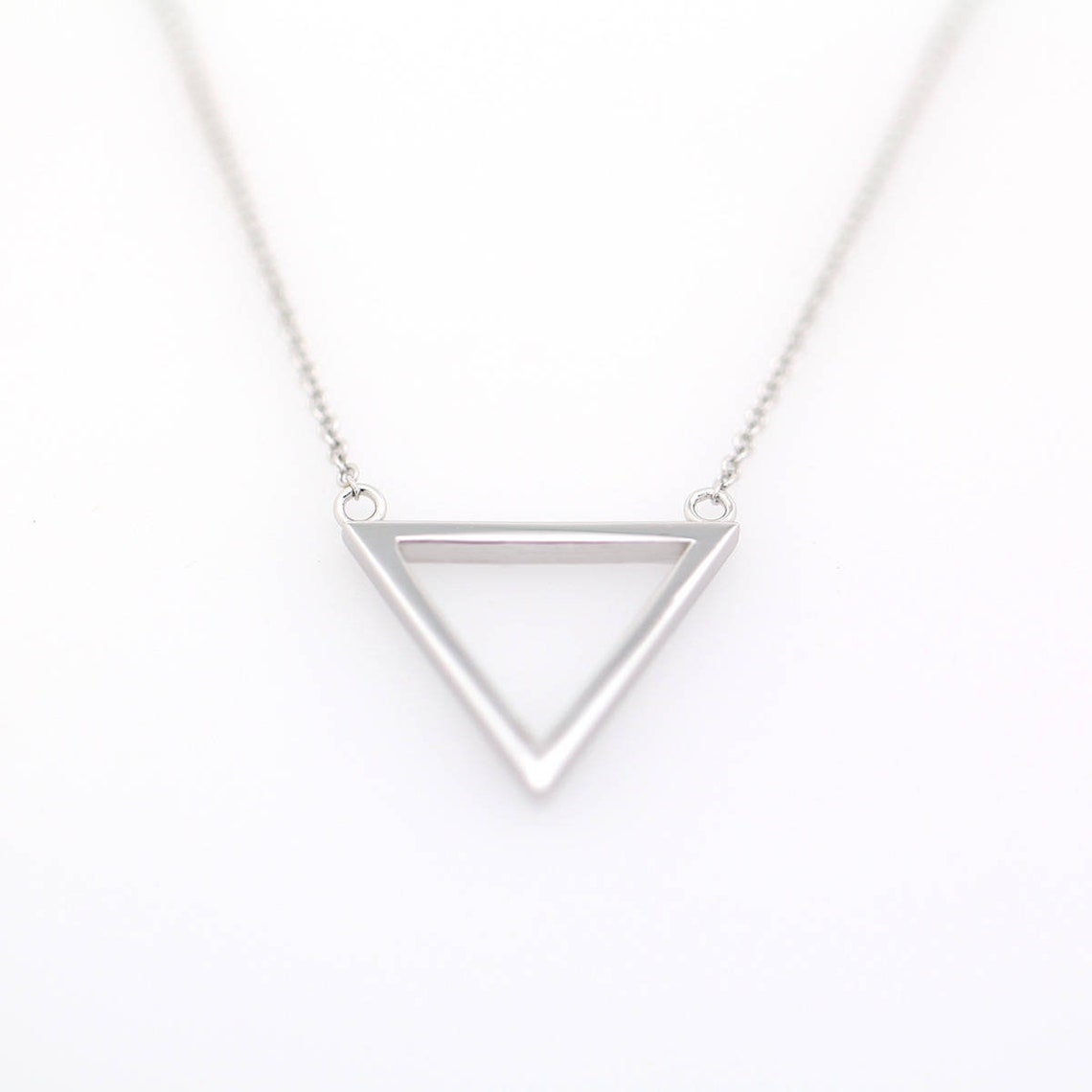 Triangle Pendant Necklace 14K Solid Gold Necklace Unique Necklace ...