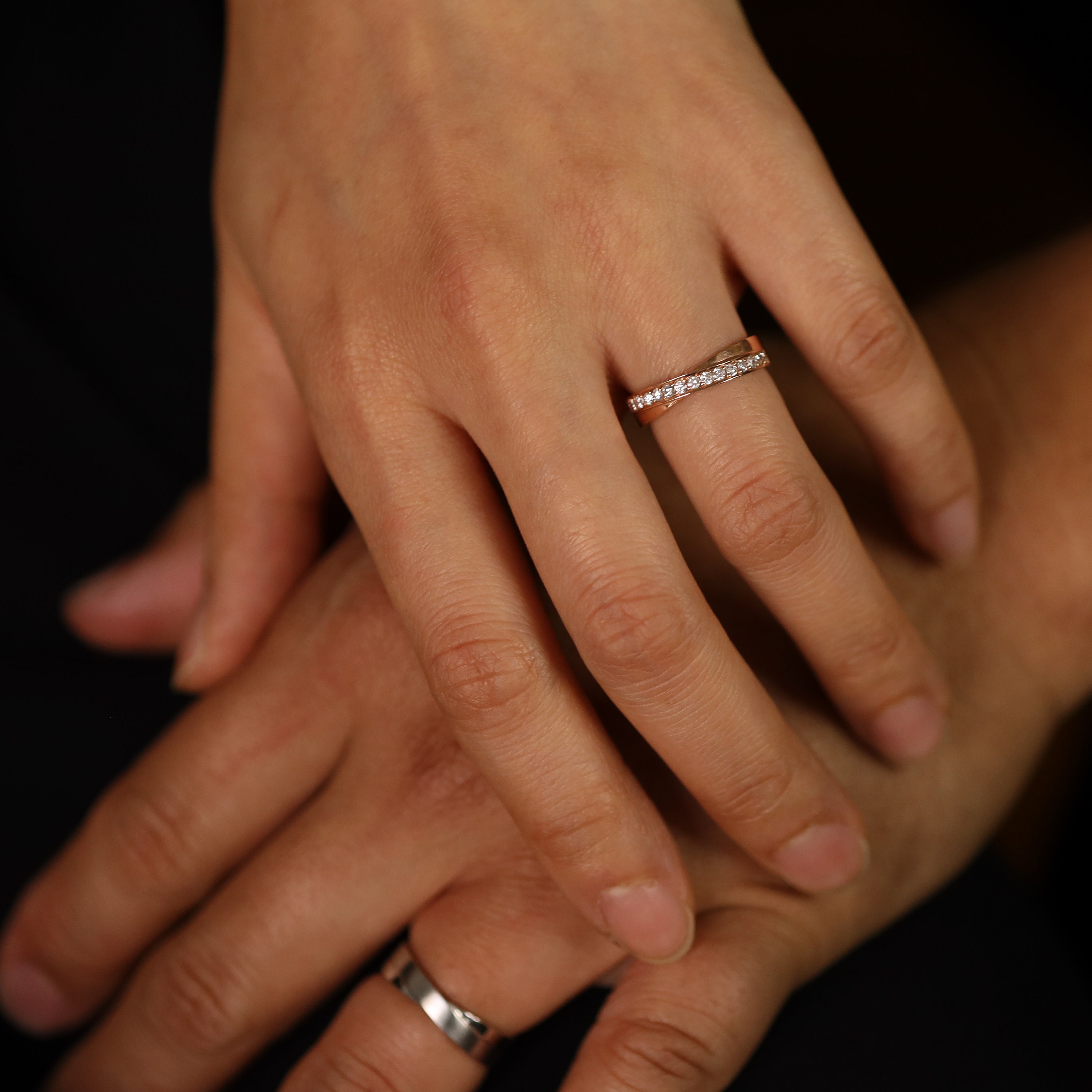 Overlap Plain Band 14K Simple Gold Ring Wedding Band Thick | Etsy