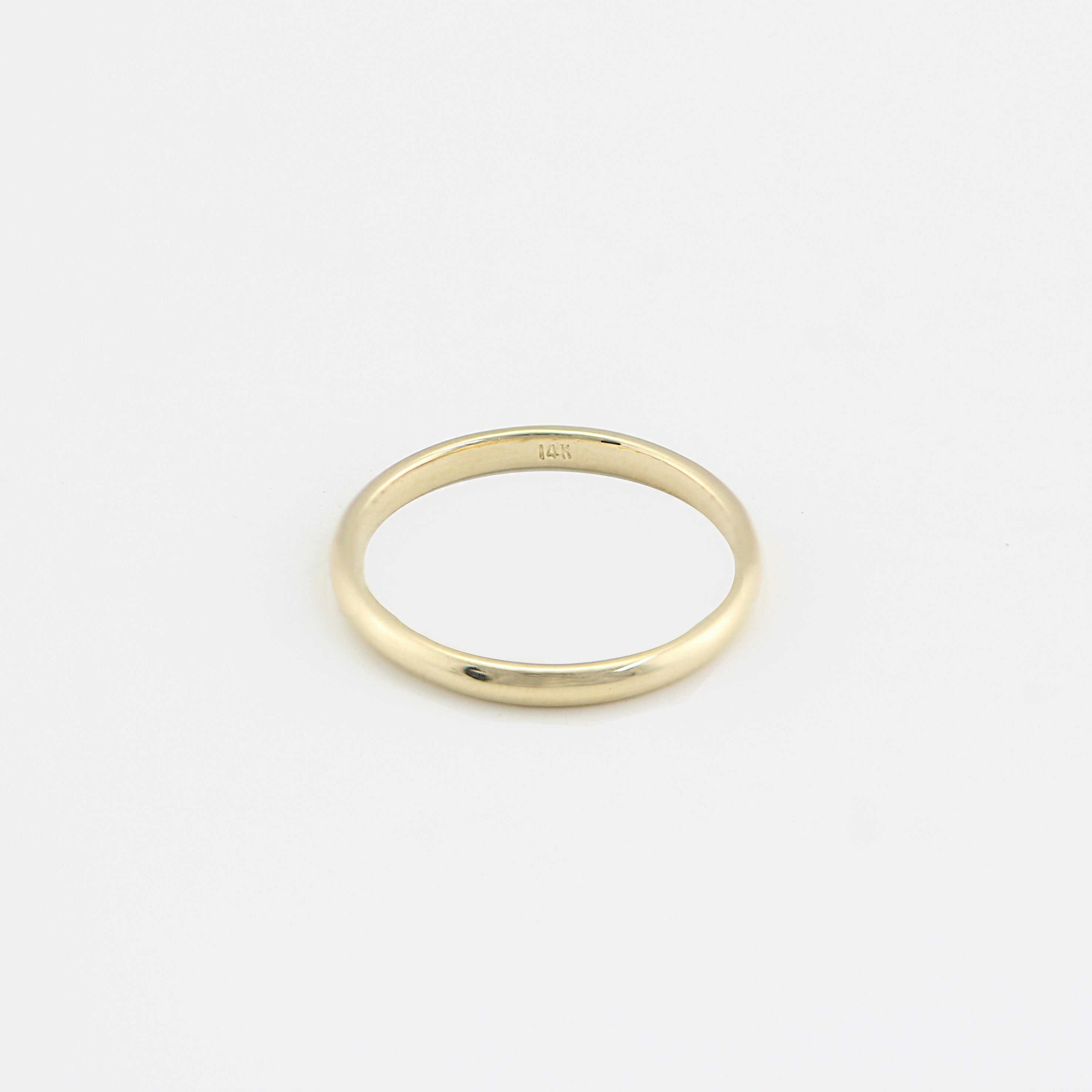 14k Gold Wedding Band 14k Gold Wedding Ring Simple Wedding - Etsy