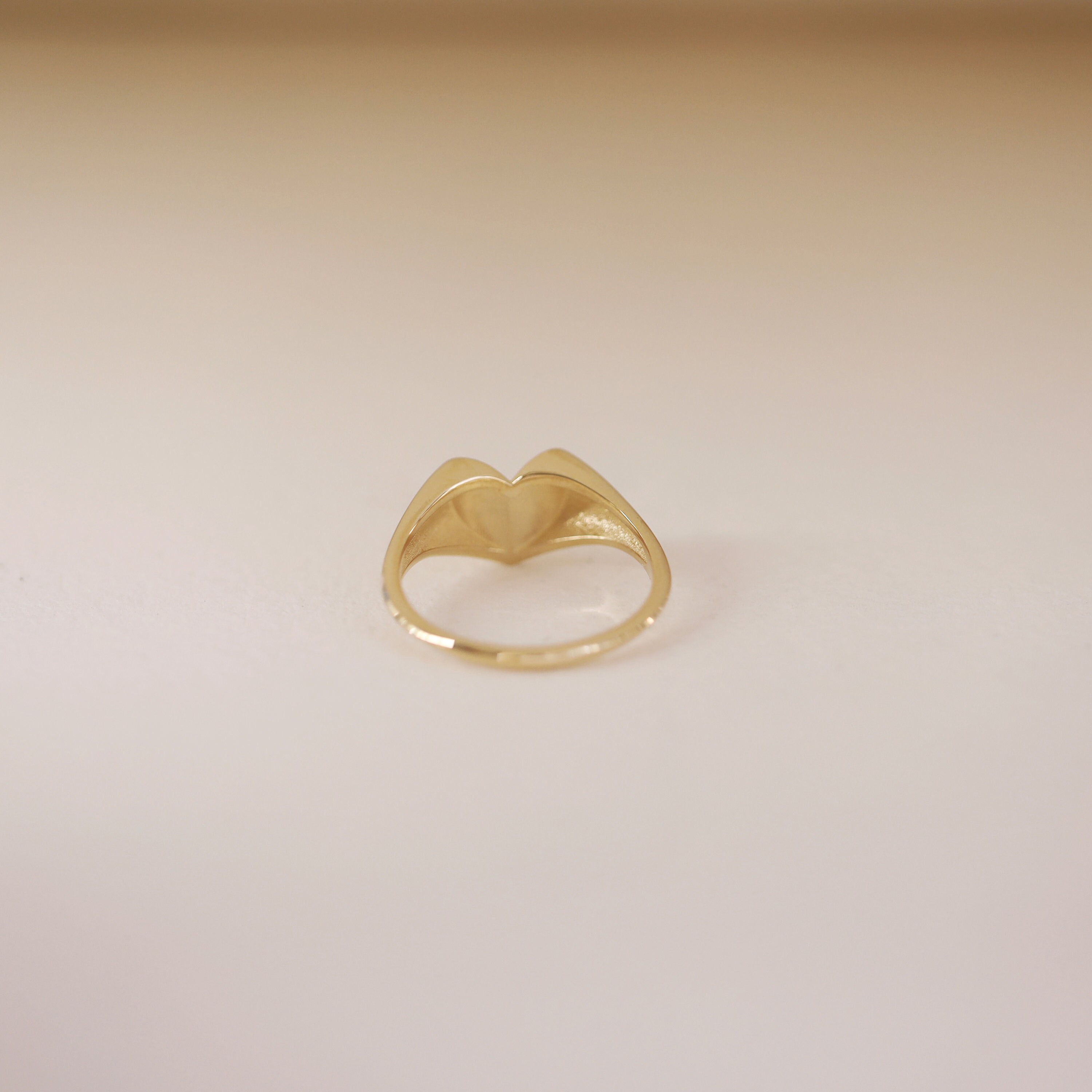 Heart Ring 14K Solid Gold Heart Ring Angled Heart Ring - Etsy