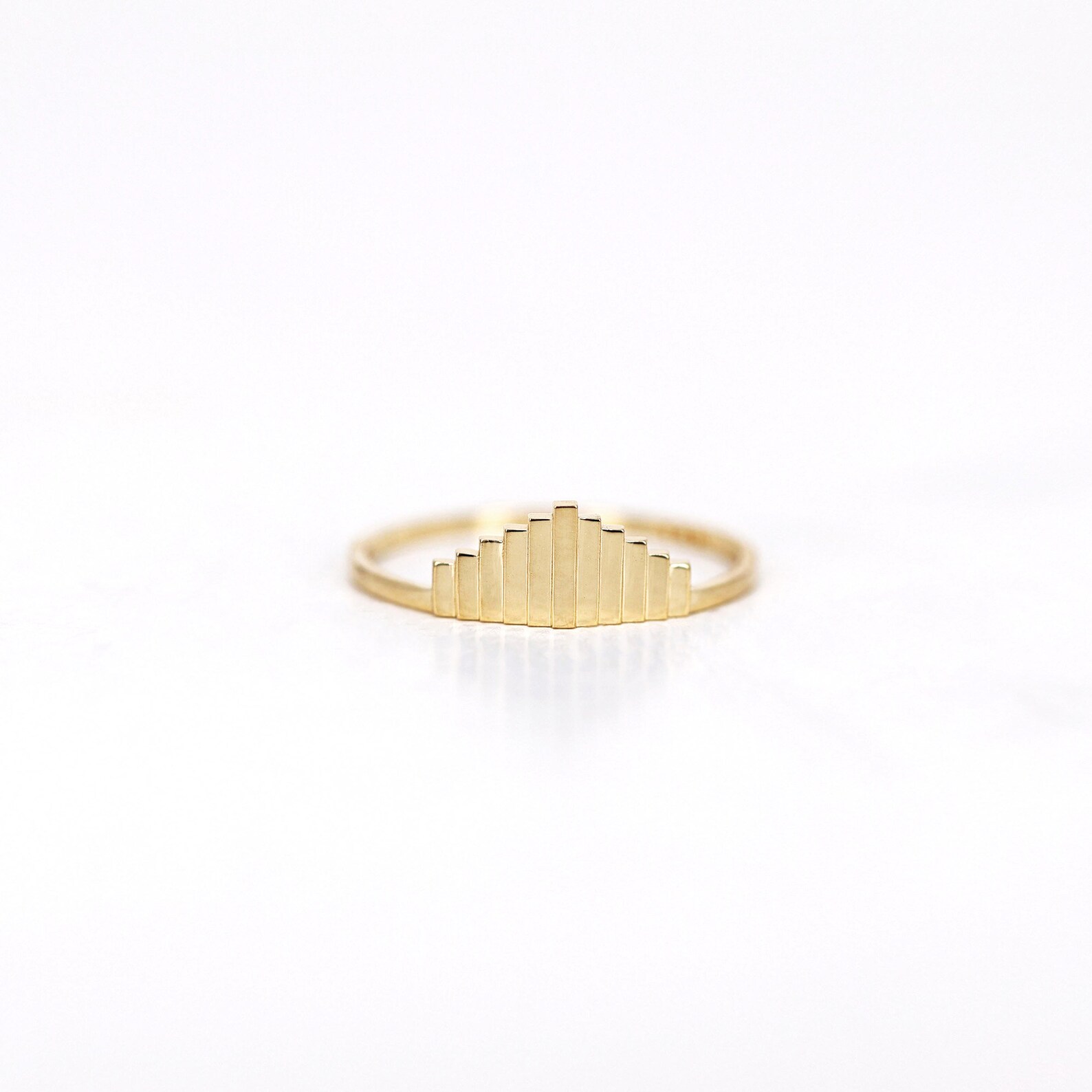 Clam Ring Shell Ring 14K Solid Gold Ring Fan-shape Ring - Etsy