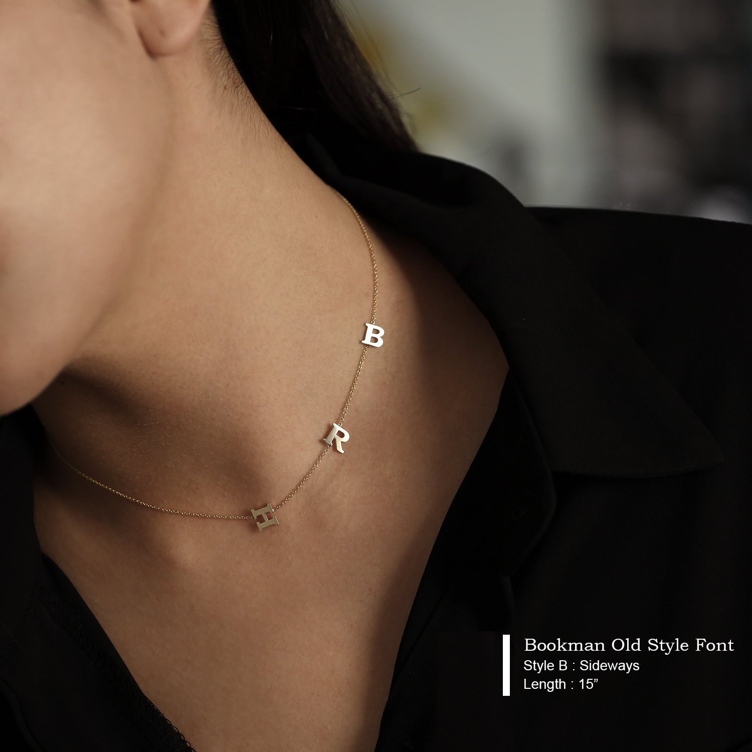 Initial Necklace Name Necklace Three Letters Initial - Etsy