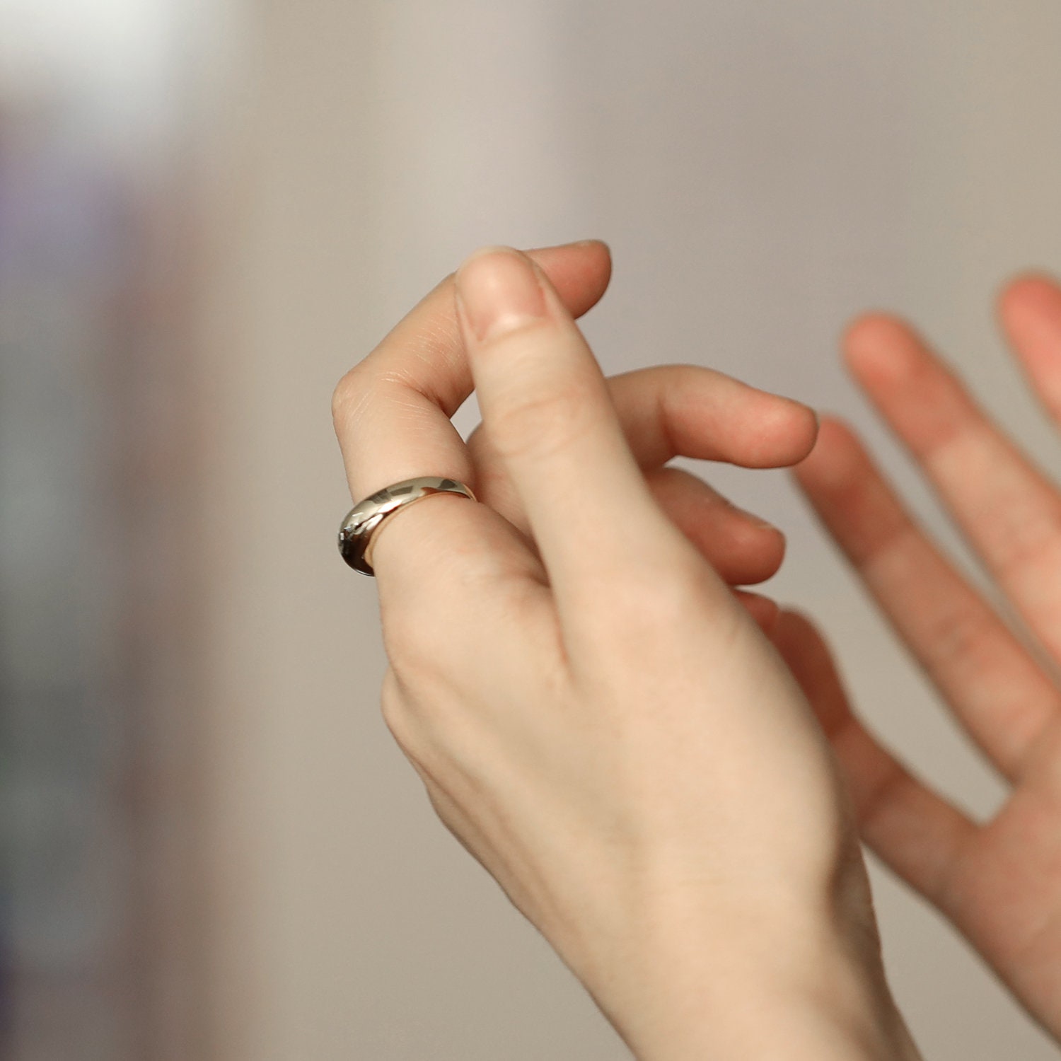 14k Gold 5mm Dome Ring 14K Solid Gold Dome Shape Ring - Etsy