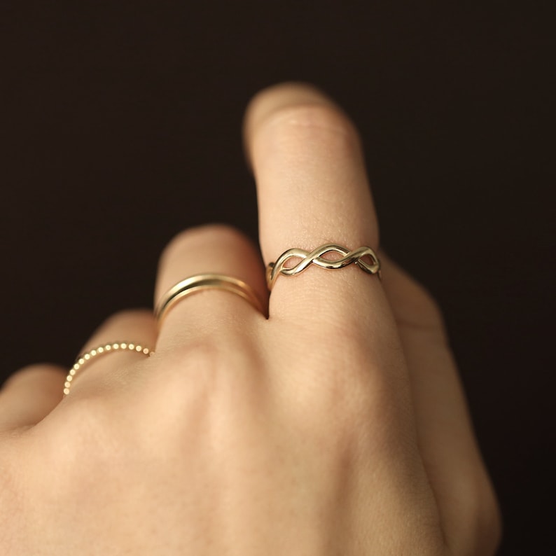 Infinity Eternity Ring Band Engagement Wedding Ring 10K 14K - Etsy