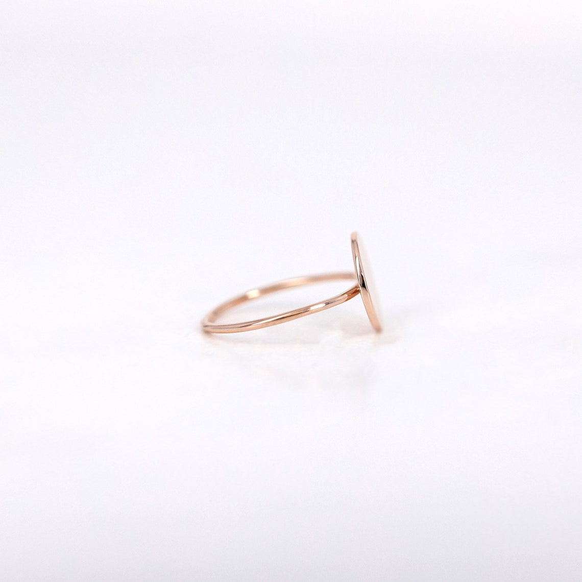 Minimalist Ring Gold Disc Ring Geometric Ring 14K Solid - Etsy