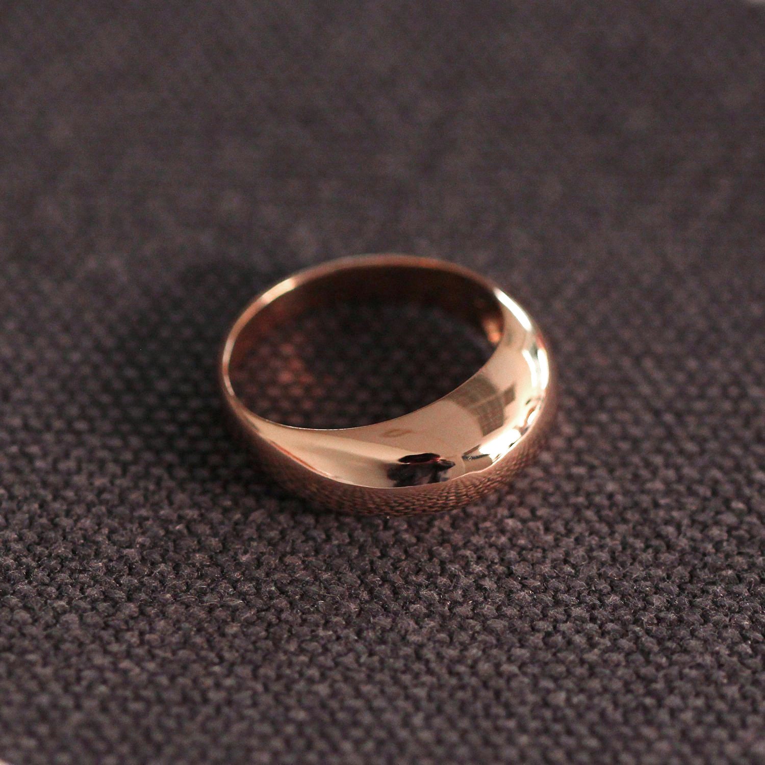 14k Gold 5mm Dome Ring 14K Solid Gold Dome Shape Ring - Etsy