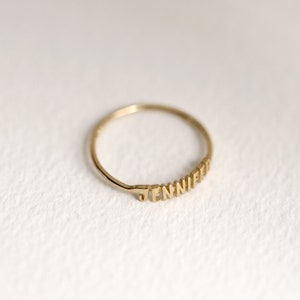 Monogram Ring, Gold Name Ring, Name Band, 10K 14K Solid Gold Ring ...