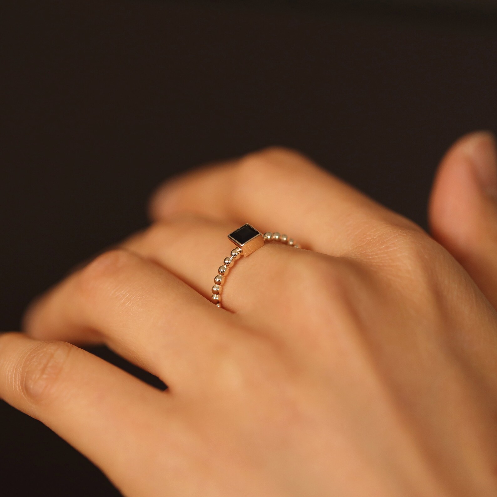 Onyx Rings 14K Solid Gold Onyx Ring Square Onyx Ring Black | Etsy