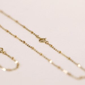 Bead Chain Necklace, Rolo Chain With Bead Link Necklace, Bead Chain ...
