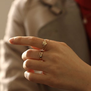 Flower Ring, 14k Solid Gold Ring, Flower Shape Ring, Simple Ring ...