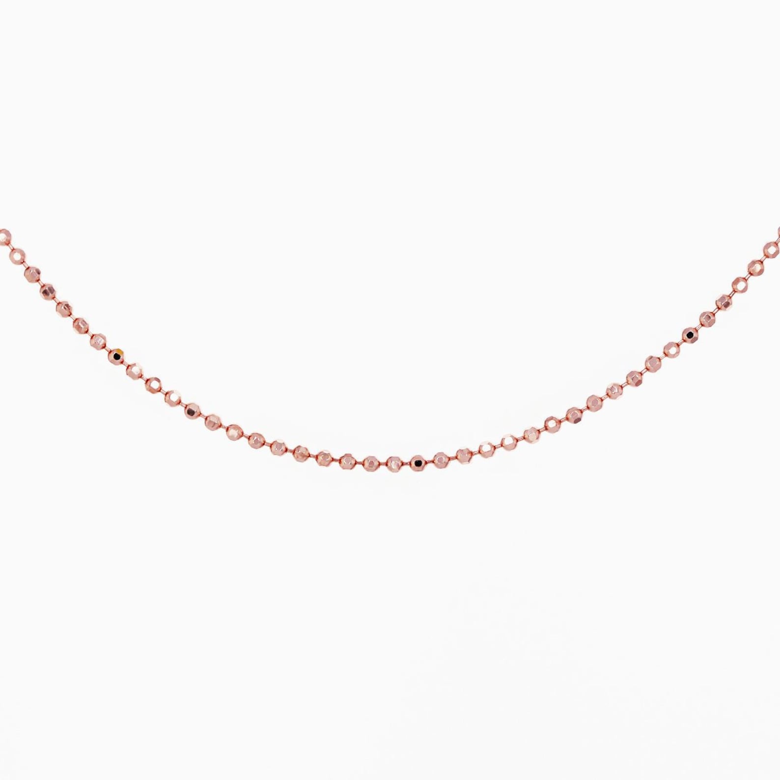 Diamond Cut 1.5mm Ball Chain Gold Necklace, Glitter Gold Beaded ...