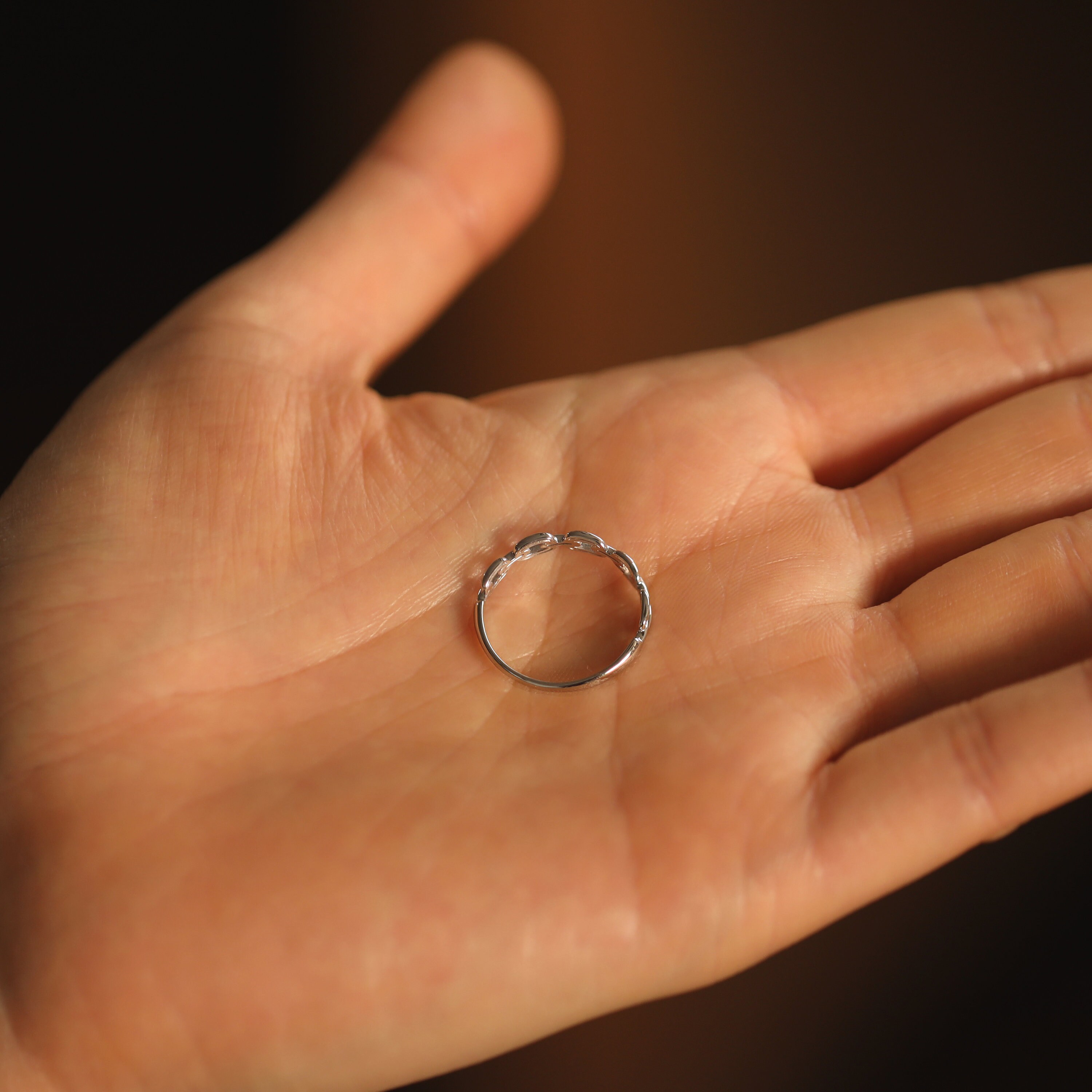 Chain Link Shape Ring Solid Link Chain Band 10K 14K Solid | Etsy