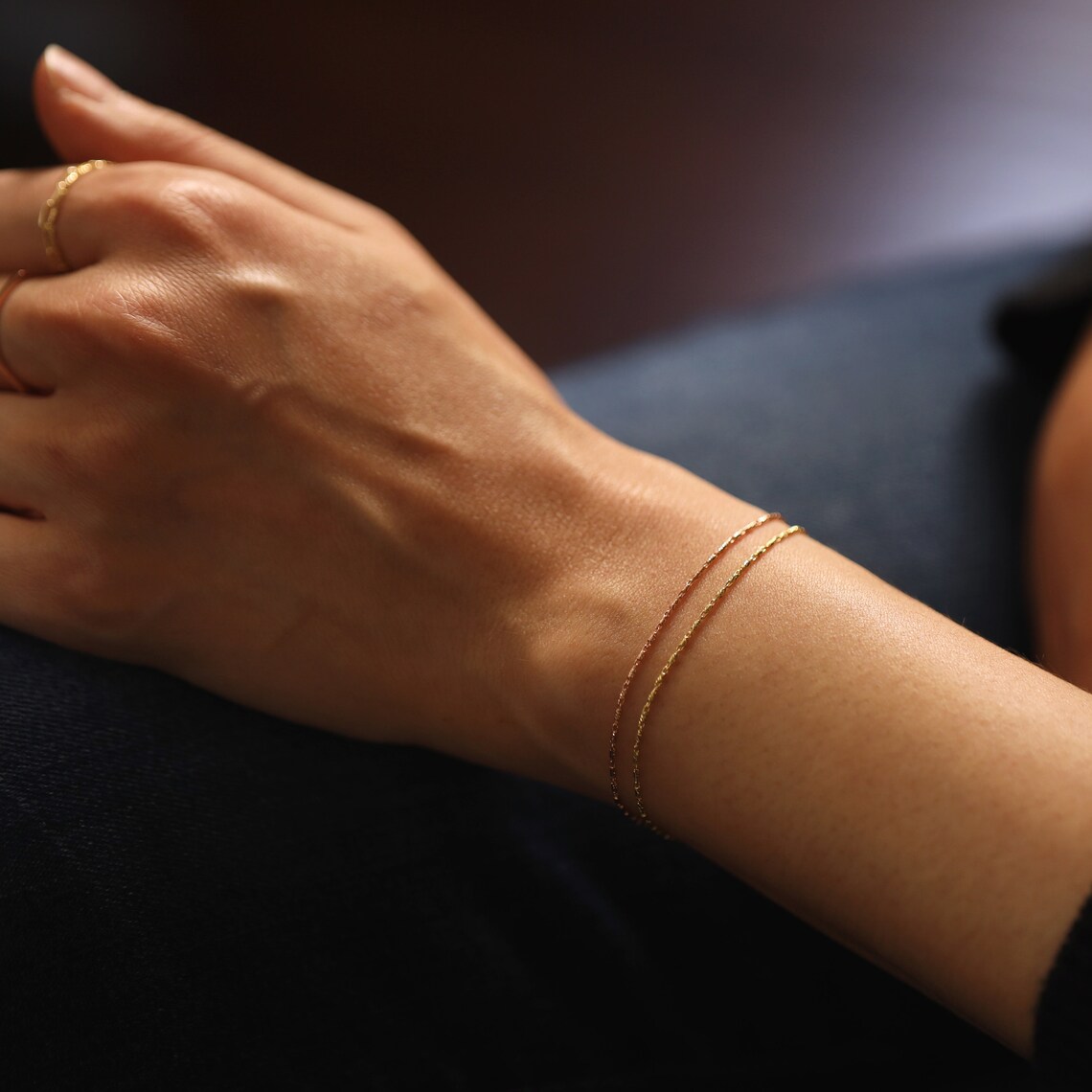 Thick Raso Chain Bracelet Gold Chain Bracelet 14K Solid Gold - Etsy