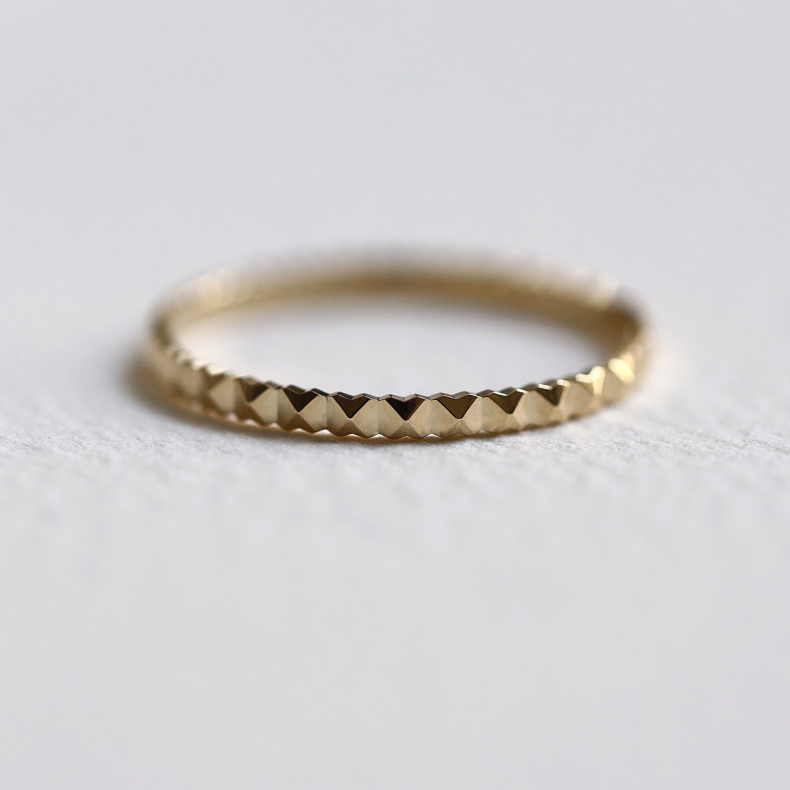 Pyramid Eternity Ring 14K Gold Pyramid Ring Eternity Pyramid - Etsy