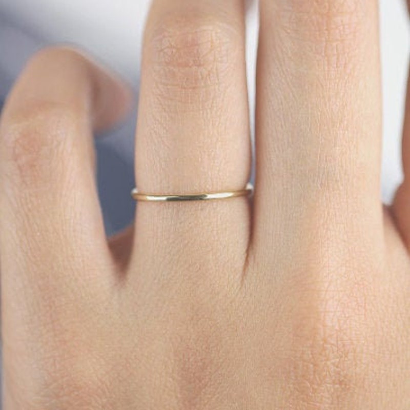 1mm Gold Band 18k - Etsy