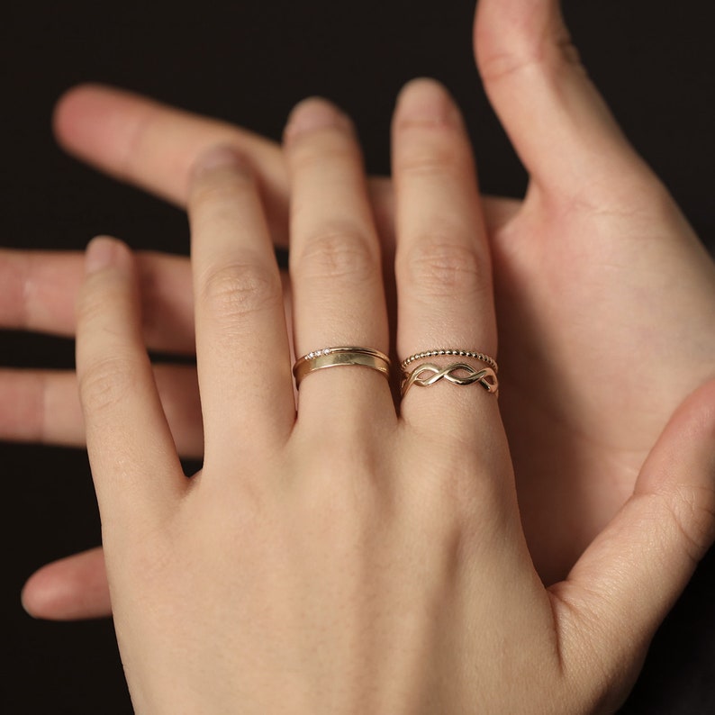 Infinity Eternity Ring Band Engagement Wedding Ring 10K 14K - Etsy