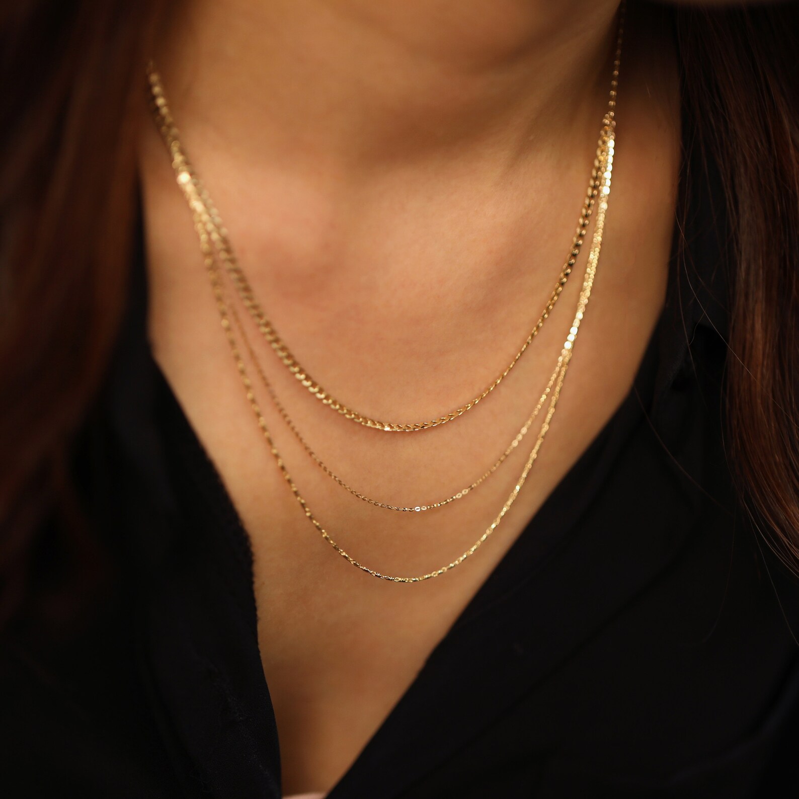 Thick Raso Chain Necklace Gold Chain Necklace 14K Solid Gold | Etsy