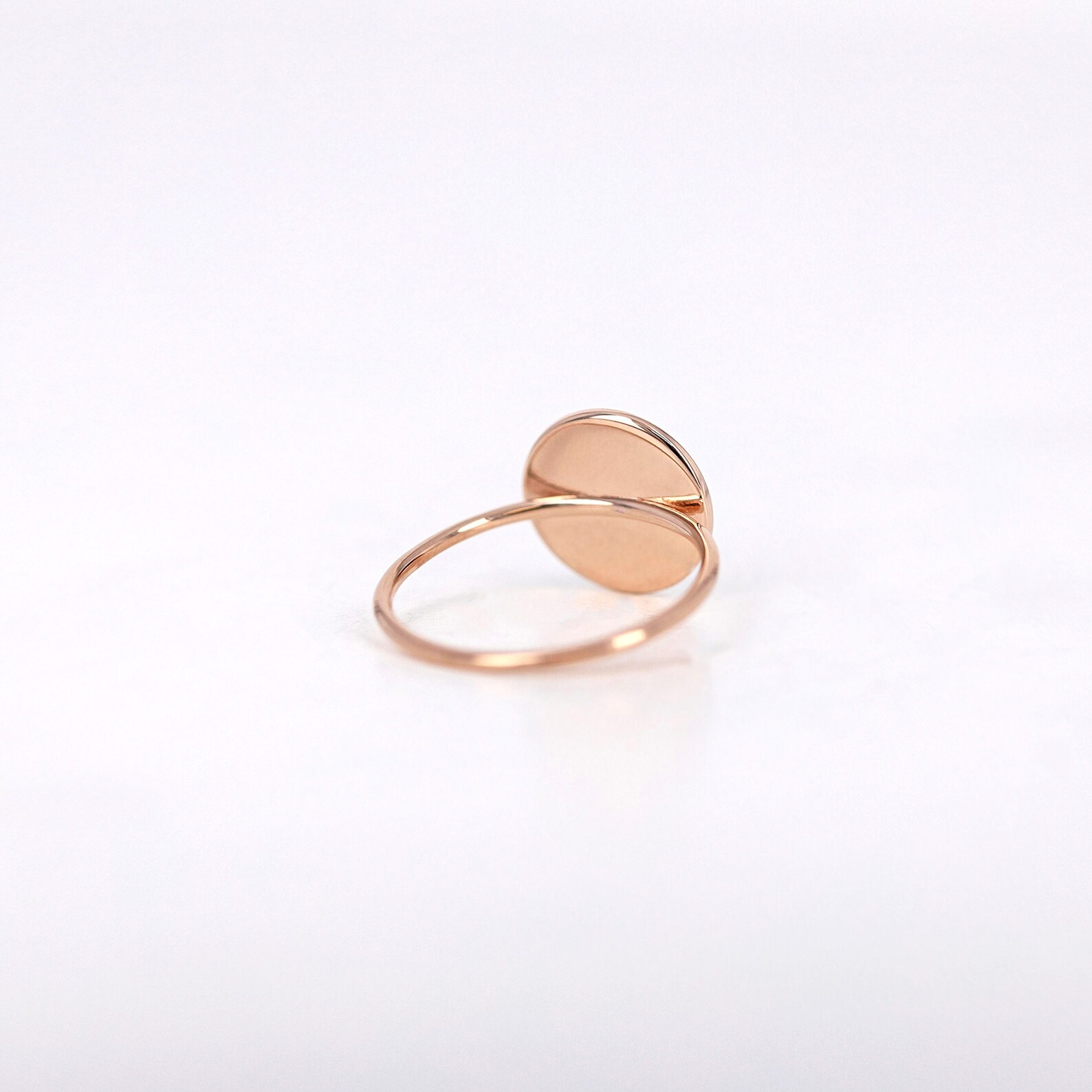 Minimalist Ring Gold Disc Ring Geometric Ring 14K Solid - Etsy