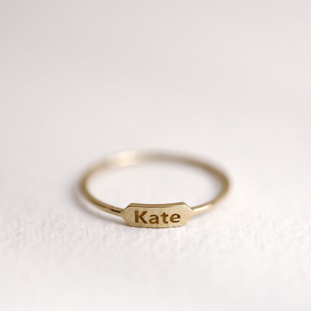 Personalized Name Plate Ring, Name Band, Personalized Monogram Ring ...
