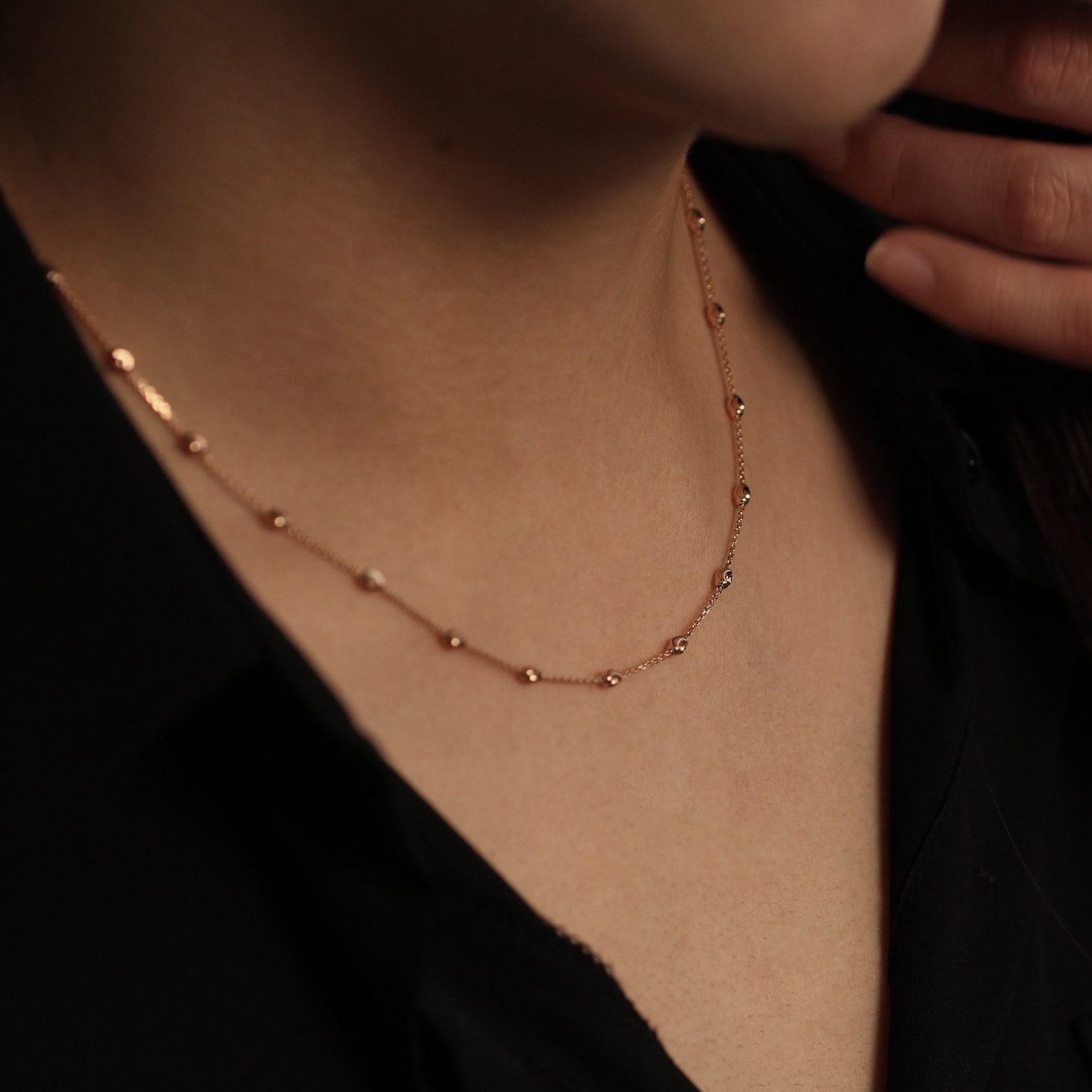 14k Gold Beads by Yard Necklace Bead Chain Necklace 14K | Etsy