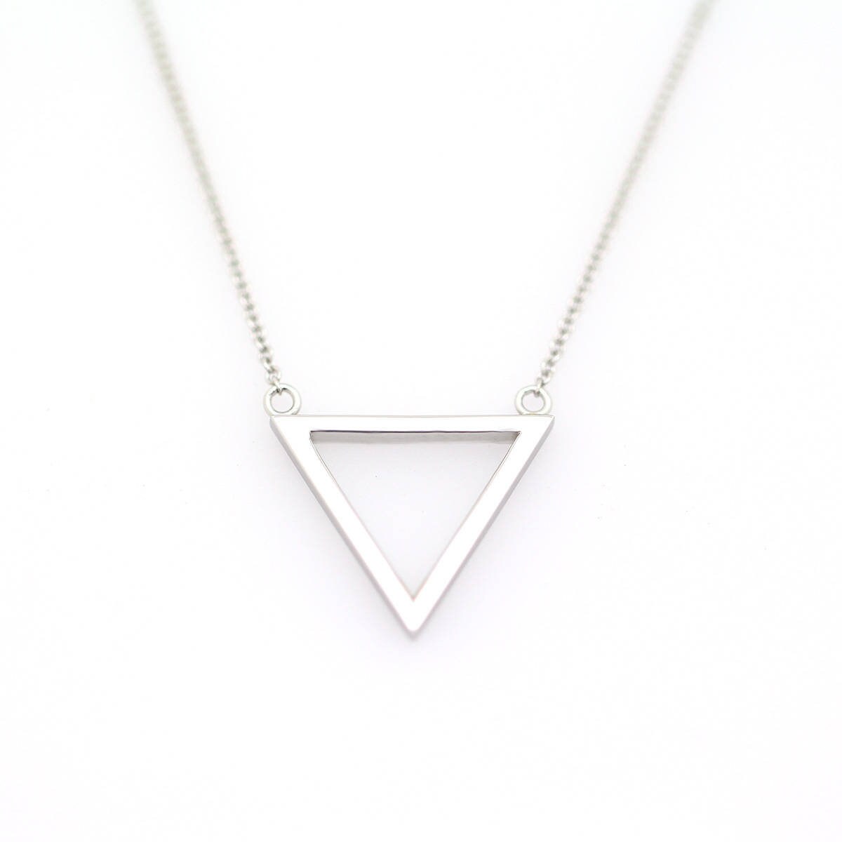 Triangle Pendant Necklace 14K Solid Gold Necklace Unique - Etsy