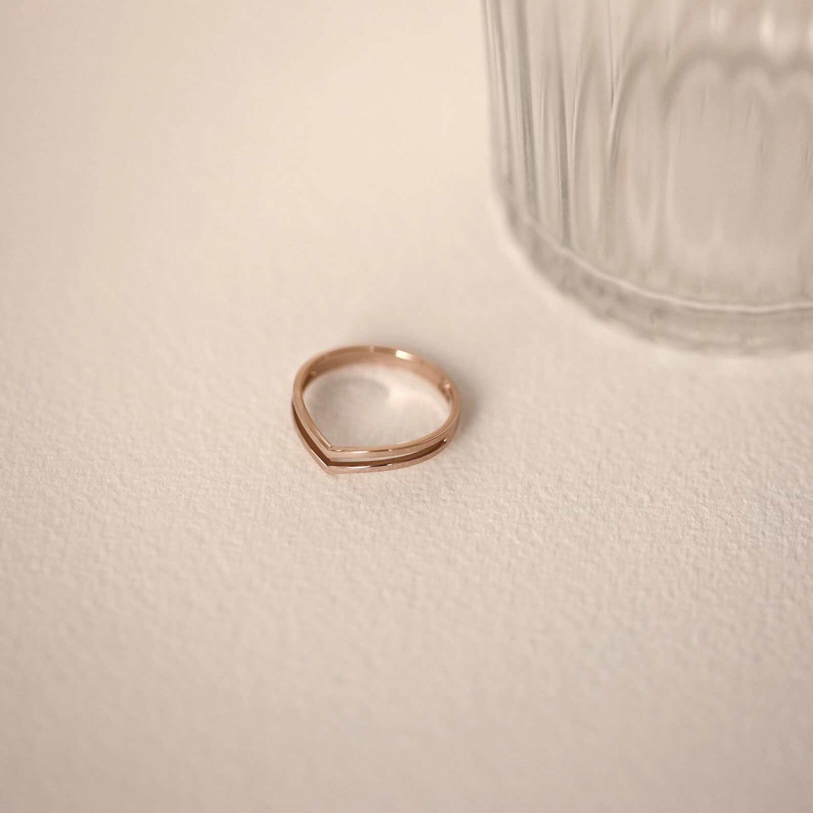 Double Chevron Ring Minimalist Ring Simple Ring 14k Gold - Etsy