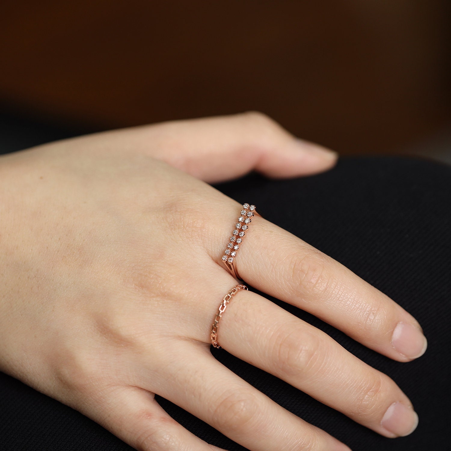 Chain Shape Ring Solid Chain Band 14K Solid Gold Ring Band - Etsy
