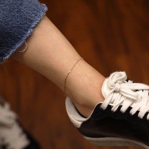 Chain With Diamond Cut Oval Link, Gold Chain Anklet, 14K Solid Gold ...