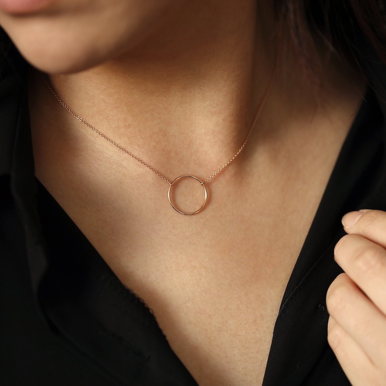 Ring Charm Necklace Ring Pendant Necklace Minimalist | Etsy