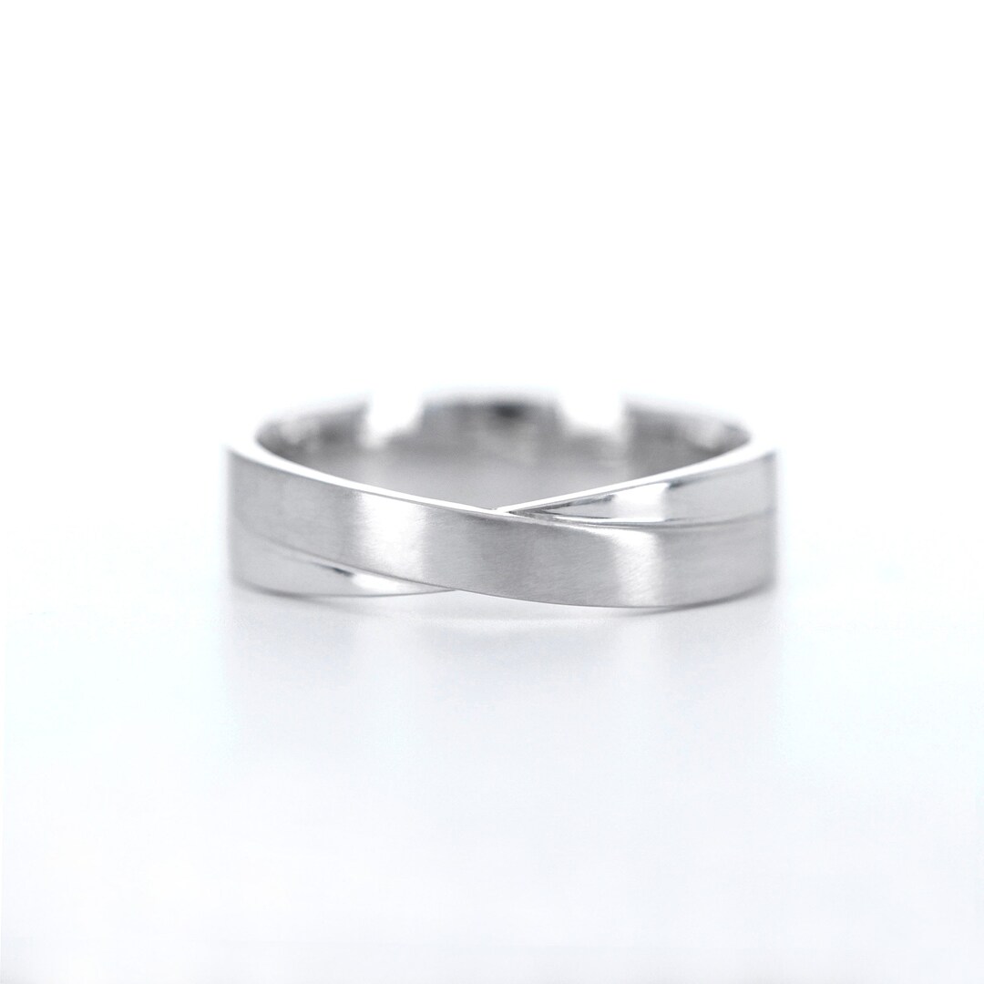 Overlap Plain Band, 14K Simple Gold Ring, Wedding Band, Thick Plain ...