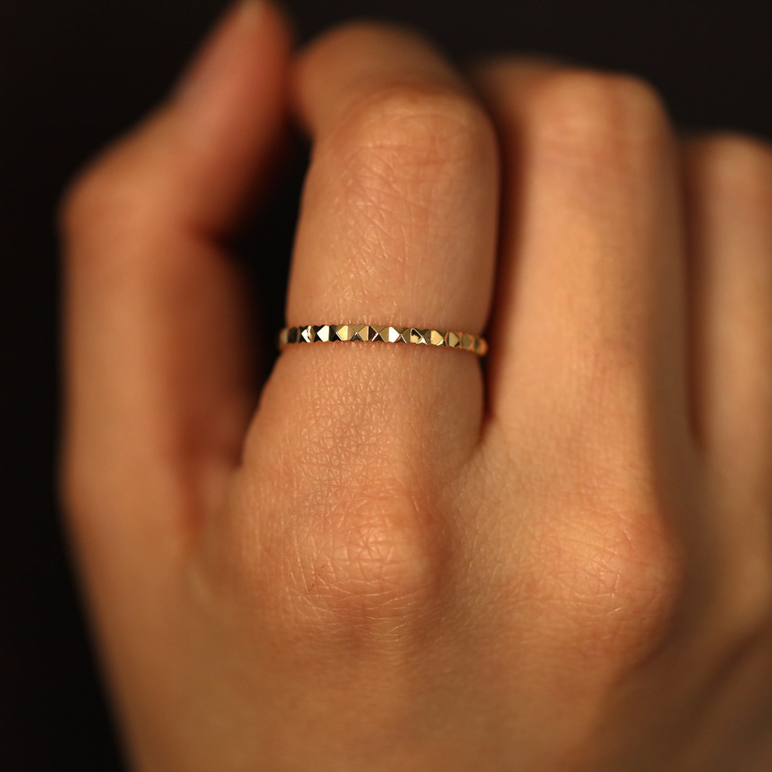 Pyramid Eternity Ring 14K Gold Pyramid Ring Eternity Pyramid - Etsy