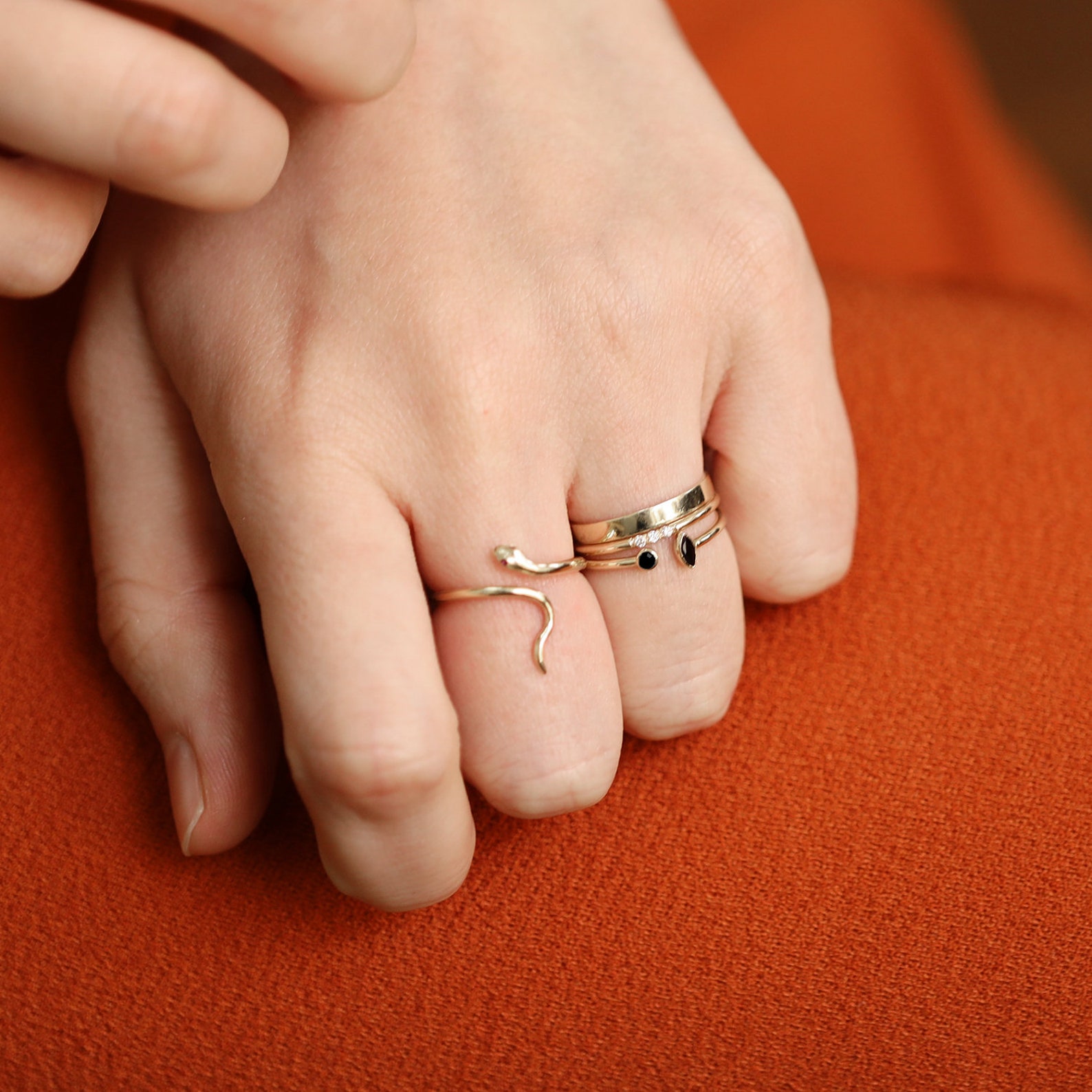 Snake Ring Tsavorite Eye Snake Ring Ruby Eye Snake Ring 14k | Etsy