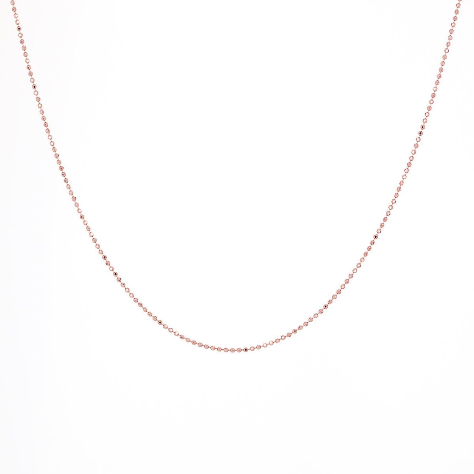 Diamond Cut 1mm Ball Chain Gold Necklace, Glitter Gold Beaded Necklace ...