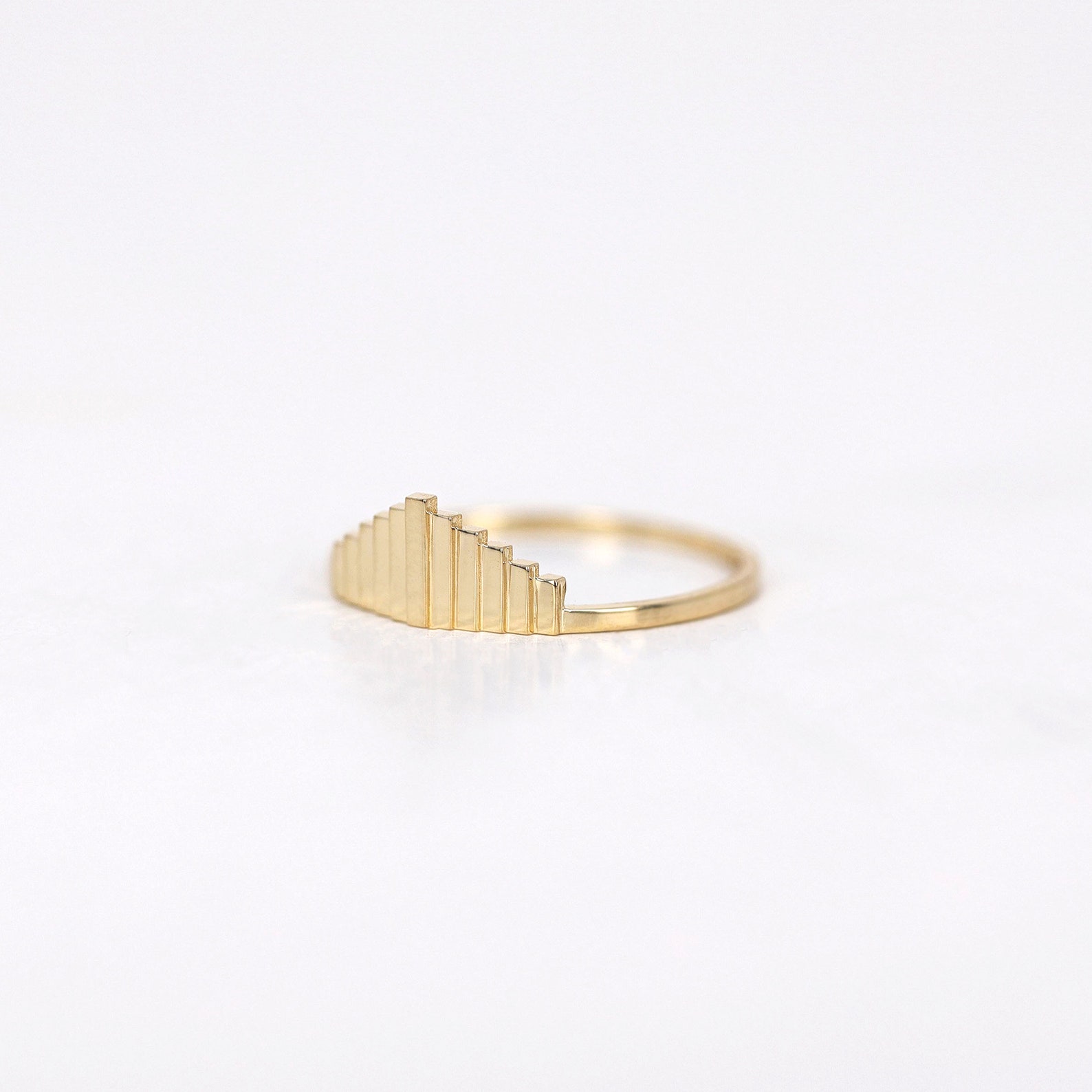 Clam Ring Shell Ring 14K Solid Gold Ring Fan-shape Ring - Etsy