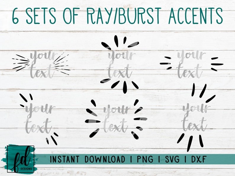 Hand-drawn | Ray Burst Accents | Glyphs | Dingbats | PNG | SVG | DXF ...