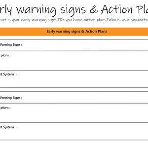 Trigger Plan/early Warning Signs/crisis Plan/ Sign and Symptoms/mental ...
