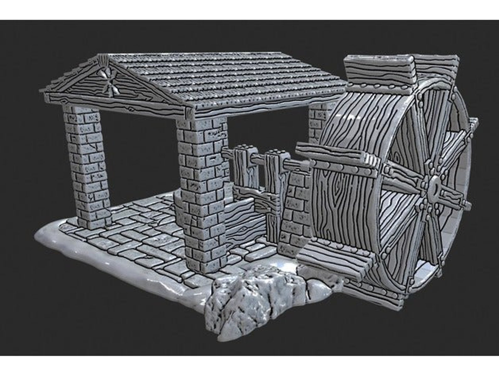 Water Wheel Mill / Fantasy / Dnd / D&D / Pathfinder / | Etsy