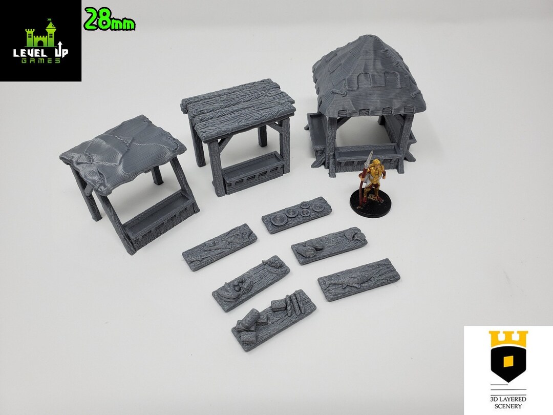 Market Stalls / Fantasy / Dnd / D&D / Pathfinder / Terrain / 3D Layered ...