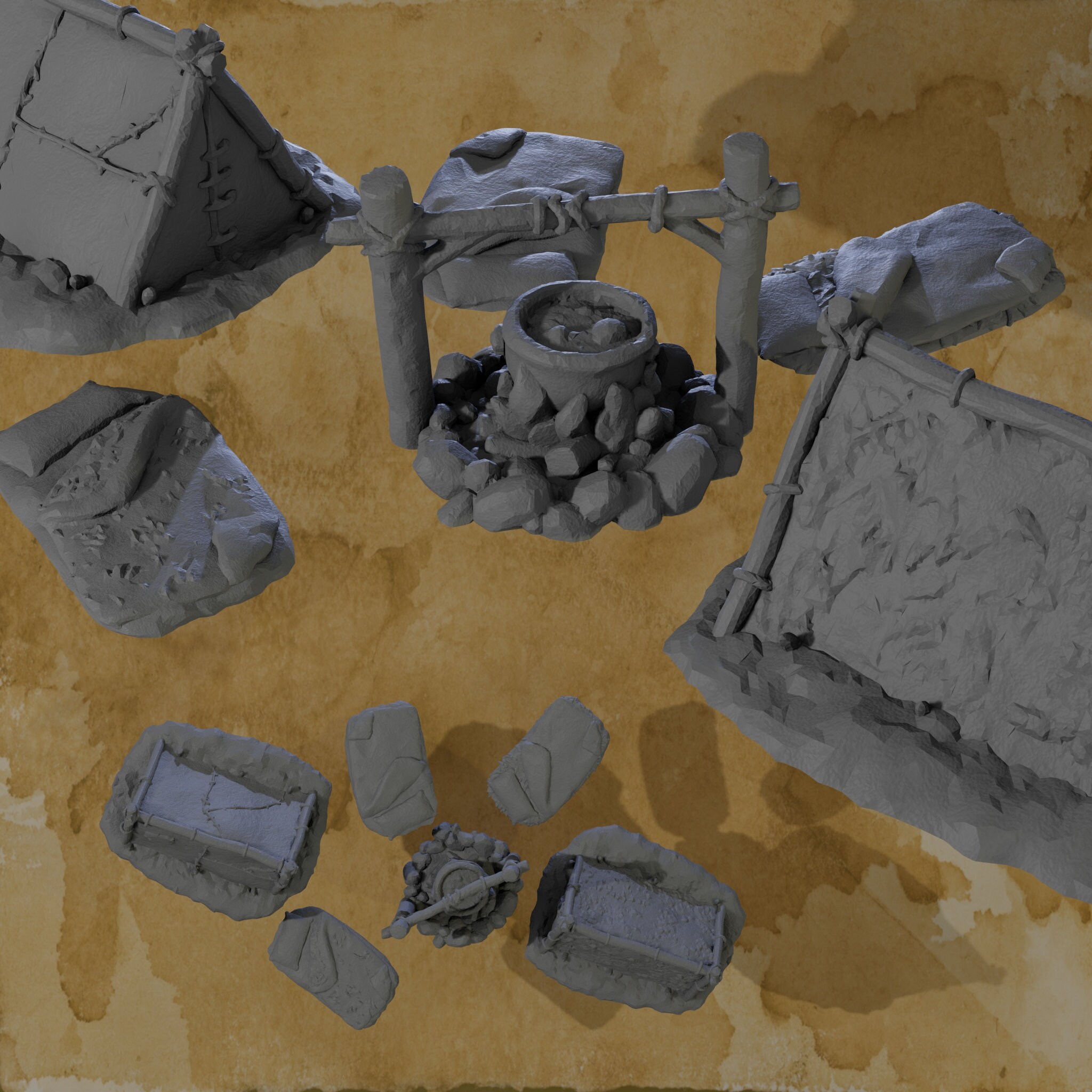 Campsite Kit 15pcs / Fantasy / Dnd / D&D / Pathfinder / | Etsy