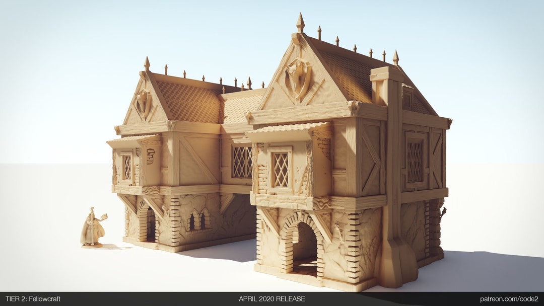 Guild Hall / Fantasy / Dnd / D&D / Pathfinder / Terrain / Code 2 - Etsy