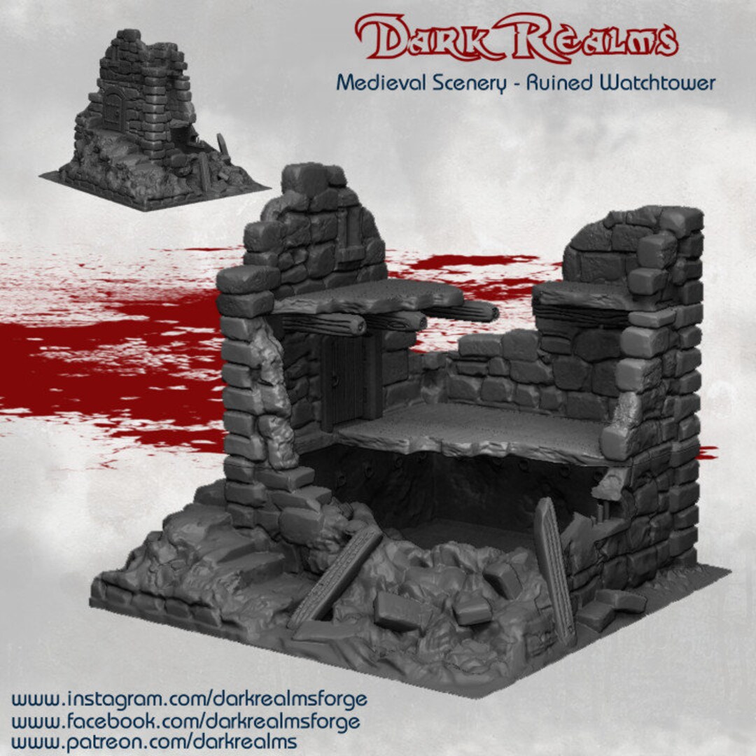 Ruined Watchtower / Fantasy / Dnd / D&D / Pathfinder / / Dark Realms - Etsy