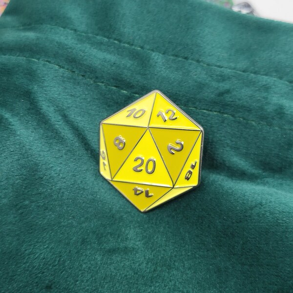 D20 Enamel Pin - Etsy