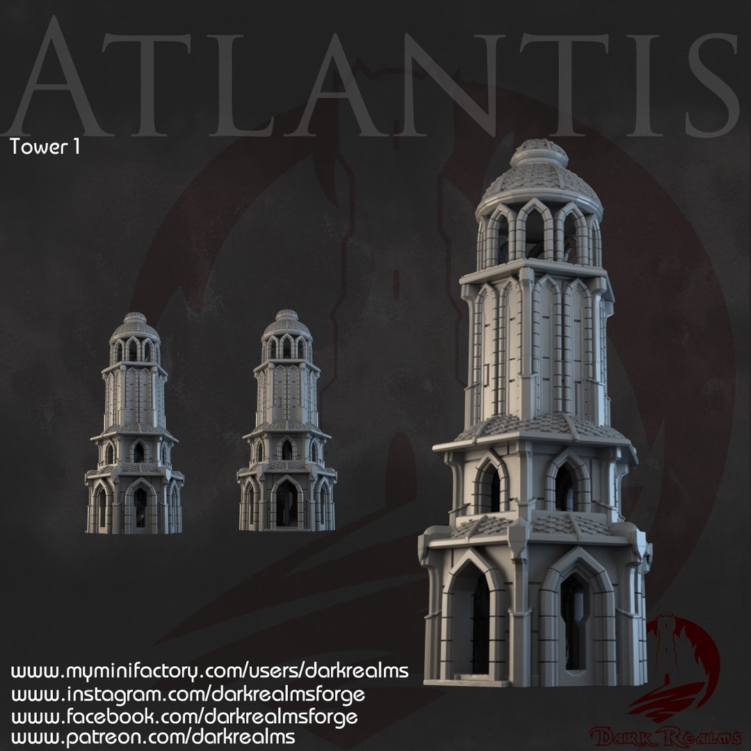 Atlantis Tower 1 / Tabletop / Fantasy / Dnd / D&D / Pathfinder / Dark ...