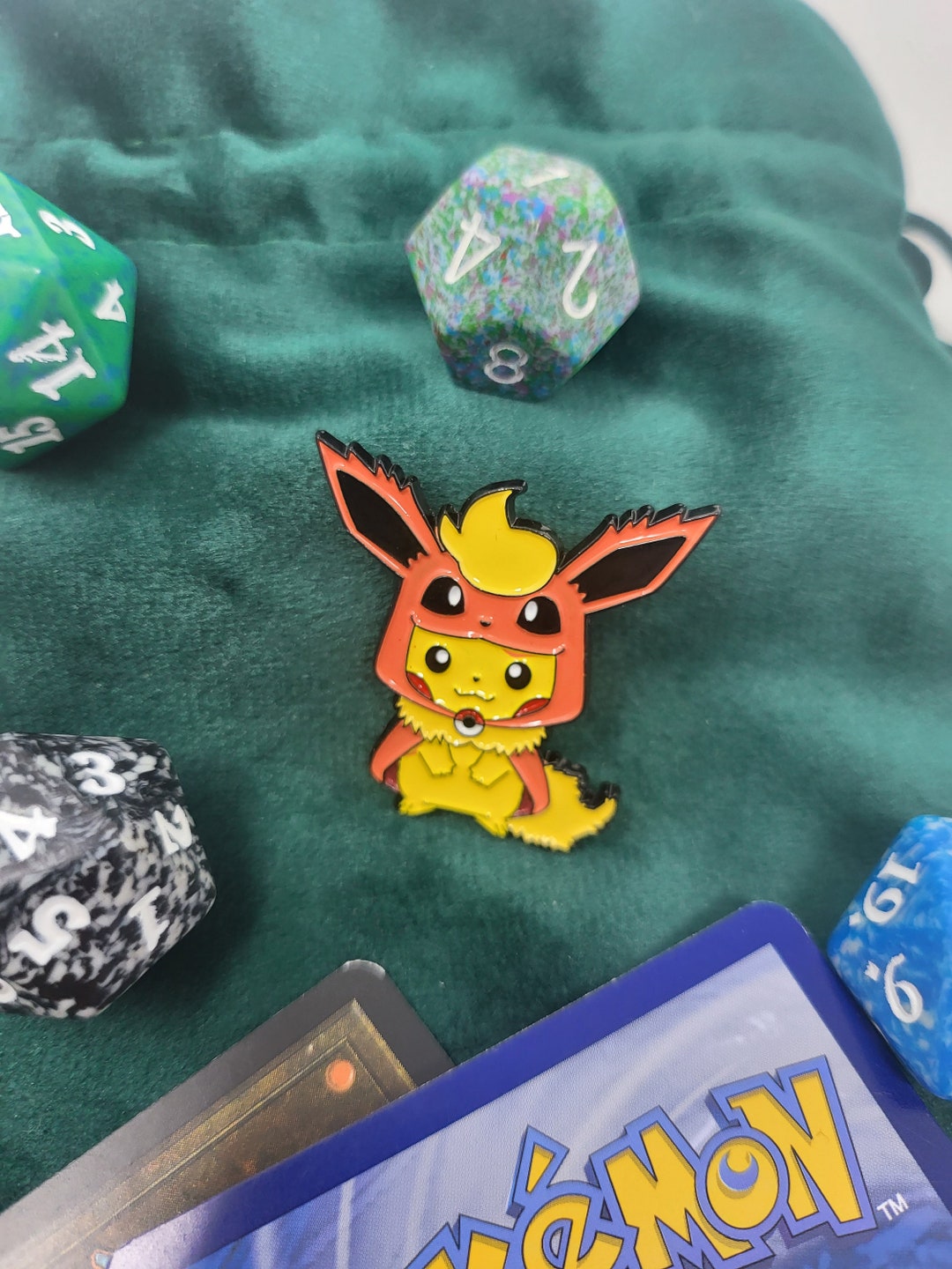 Pikachu Wearing Flareon Hat Pin // Pokemon // Kanto Region - Etsy