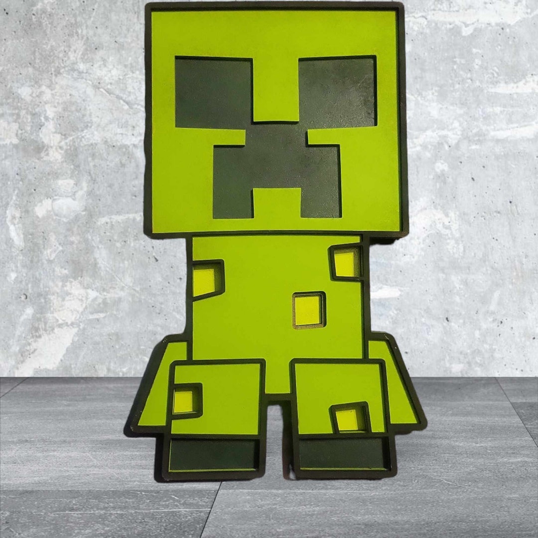 Minecraft Creeper Wall Art // Wooden // Multi Layered // Painted - Etsy