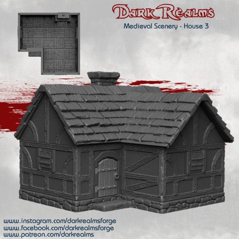 Medieval House 3 / Fantasy / Dnd / D&D / Pathfinder / Terrain - Etsy