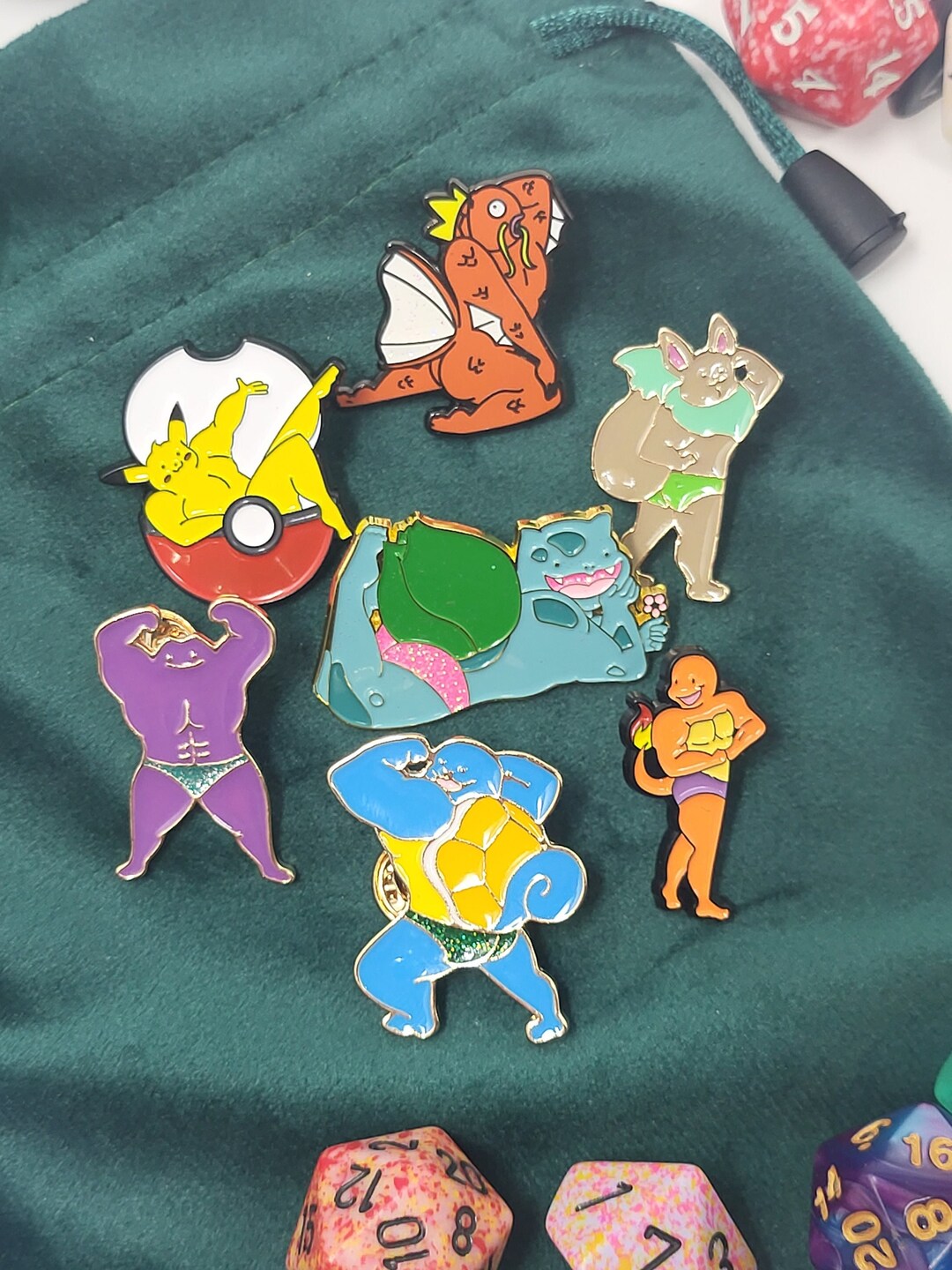 Workout Pokemon Pins // Pikachu // Eevee // Bulbasaur // Charmander ...